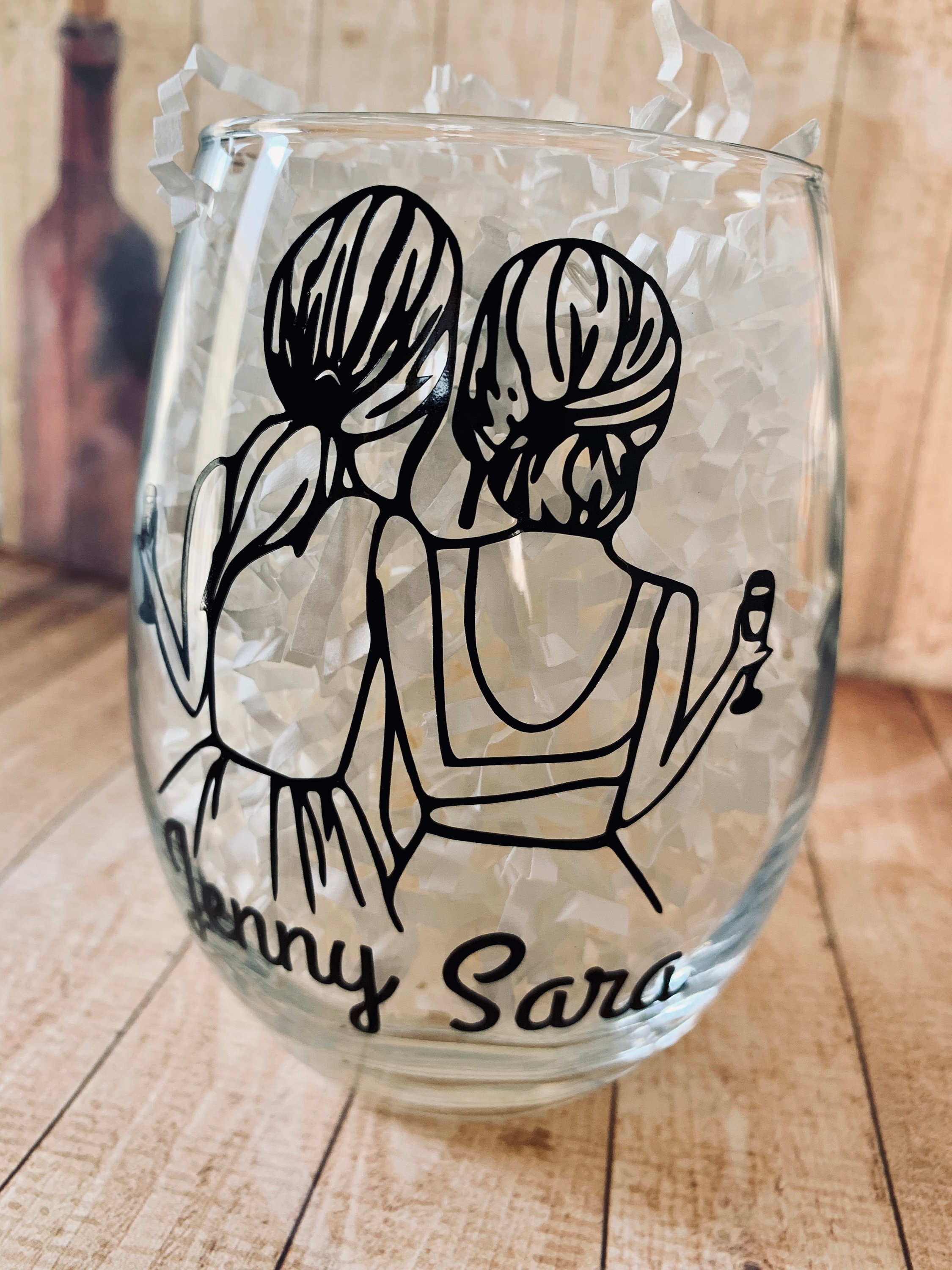 Personalized Best Friends Stemless Wine Glass Best Friends | Etsy