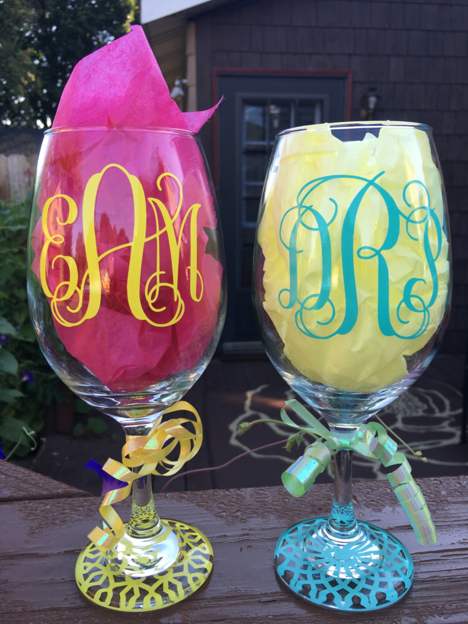 Monogrammed Wine Glass 21st Birthday Wine Glass Personalized - Etsy