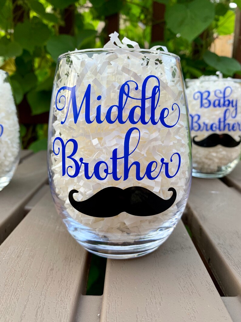 Brother Wine Glass Siblings Day Gift Big Brother Middle - Etsy