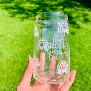 Boho Rainbow Beer Can Glass, Iced Coffee Glass, Smoothie Beer Can Glass ...