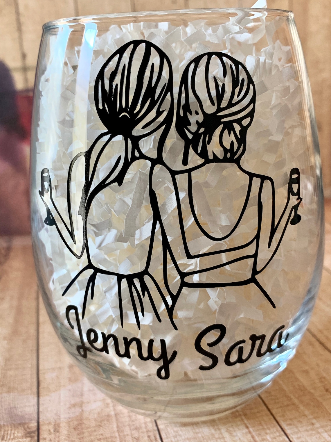 Personalized Best Friends Stemless Wine Glass Best Friends | Etsy