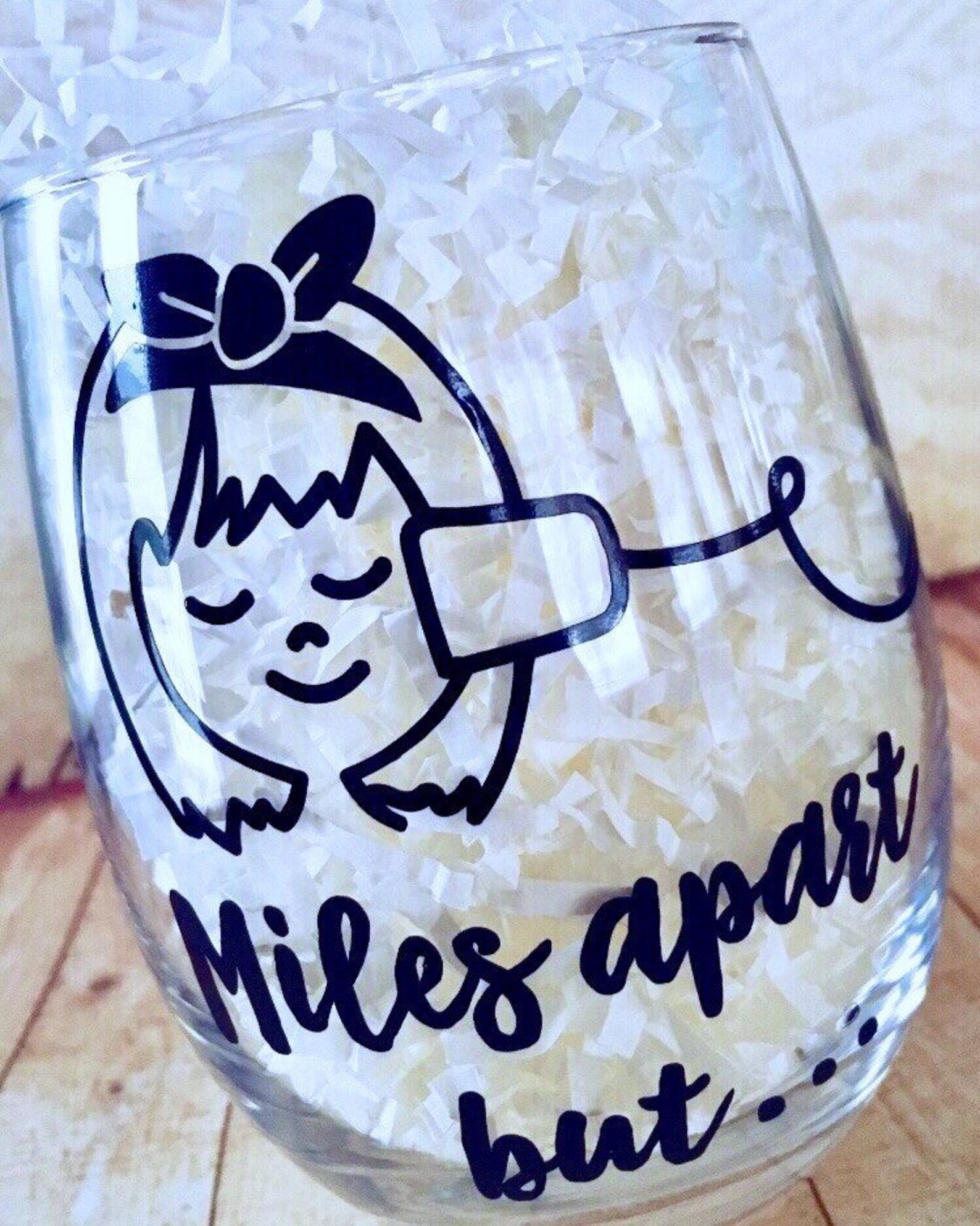 Long Distance Friendship Stemless Wine Glass Set Best Friends | Etsy