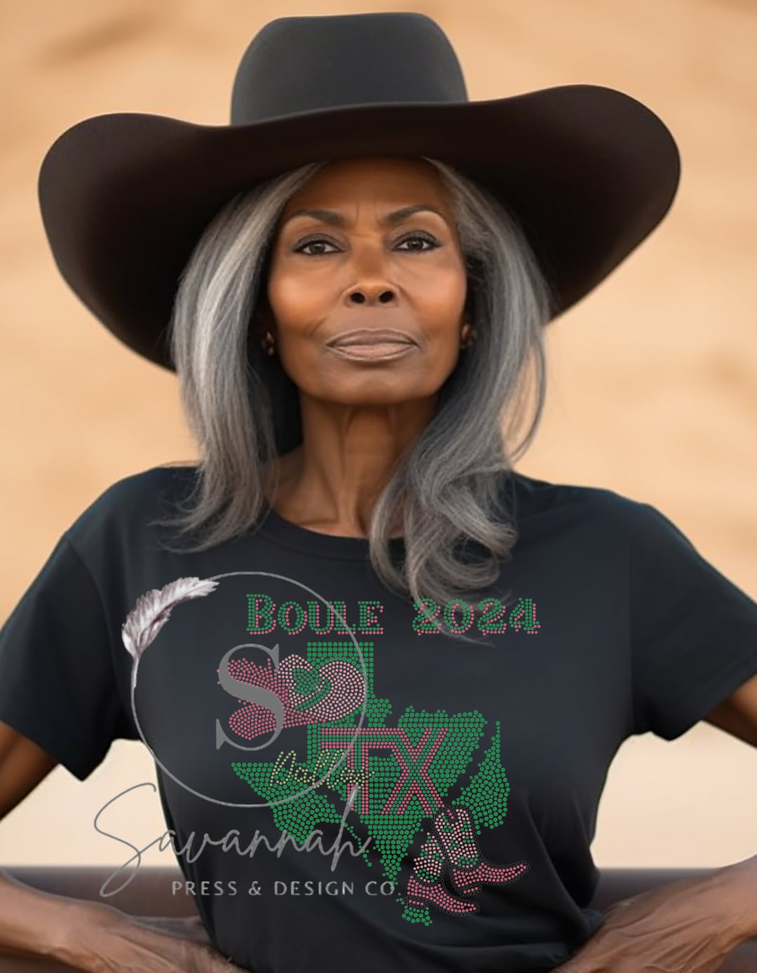 Aka BOULE 2024 Rhinestone Bling Shirt , PINK and Green, Unisex Shirt ...