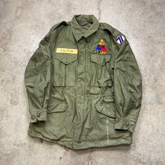 Vintage 1950s M-51 US Army OG Cotton Field Jacket Sz … - Gem