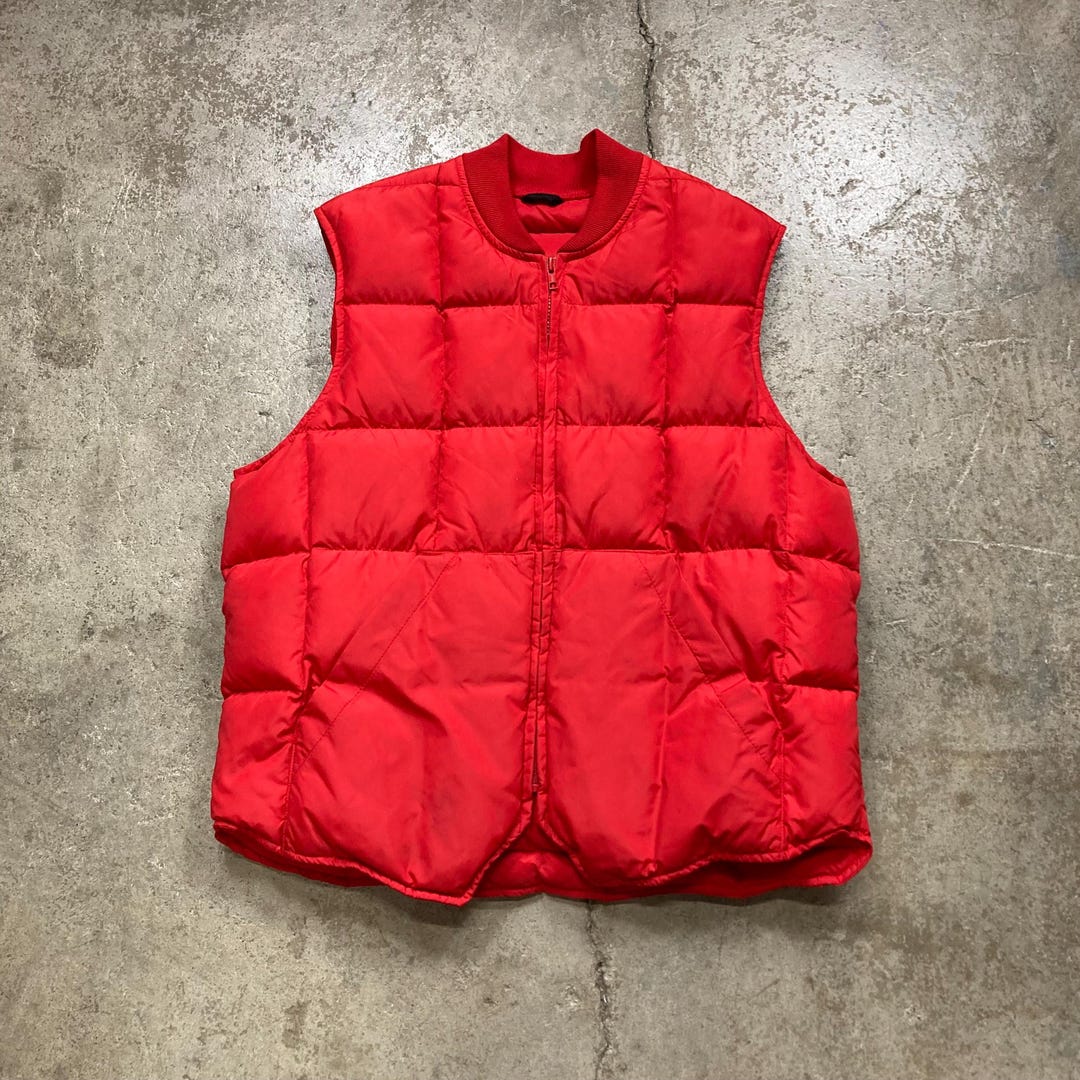 Vintage Eddie Bauer Red Quilted Goose Down Vest Sz Medium - Etsy