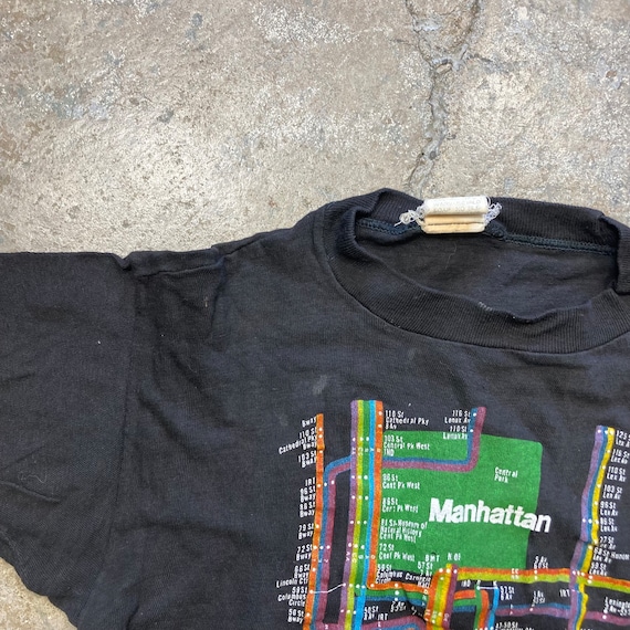 Vintage 1970s 80s Manhattan MTA Subway Map Black All… - Gem