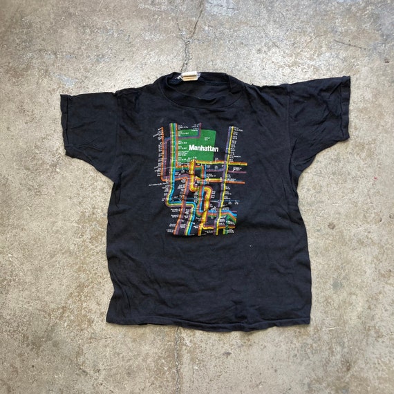 Vintage 1970s 80s Manhattan MTA Subway Map Black All… - Gem