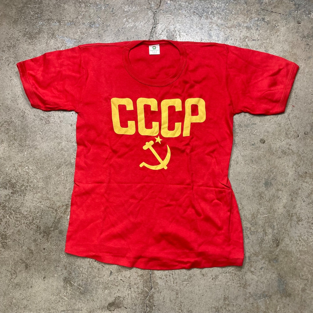 Vintage CCCP Unión Soviética Rusia Todo Algodón Single Stitch Camiseta ...