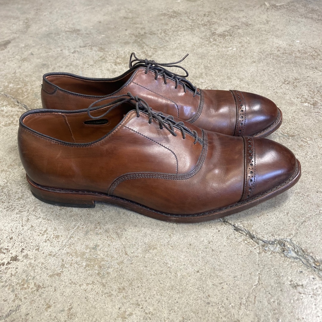 Allen Edmonds fifth Avenue Brown Leather Cap Toe Shoes Mens 11 3E Made ...