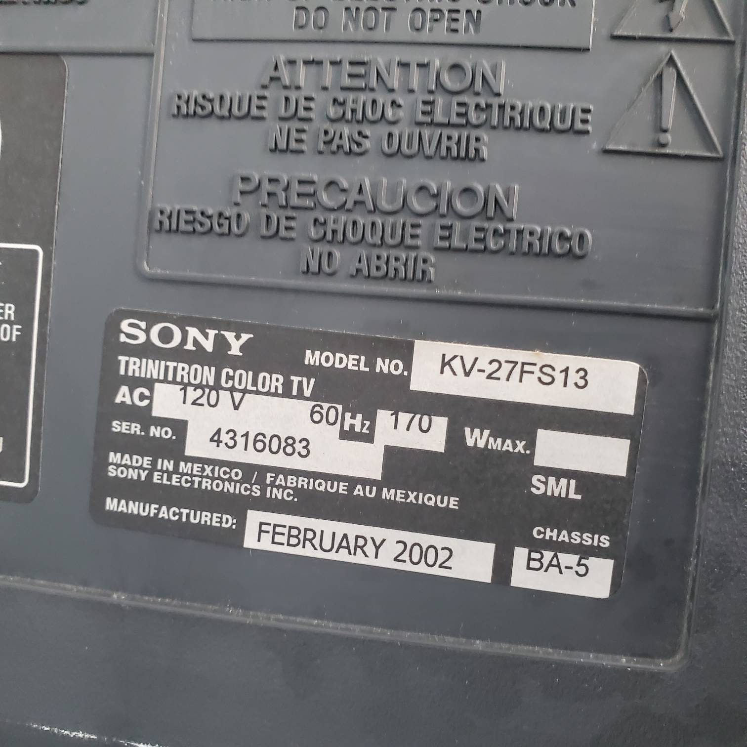 2002 Sony Trinitron