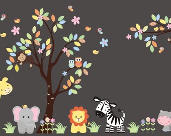 Jungle Wall Sticker Jungle Animal Decals Wall Decal Baby | Etsy