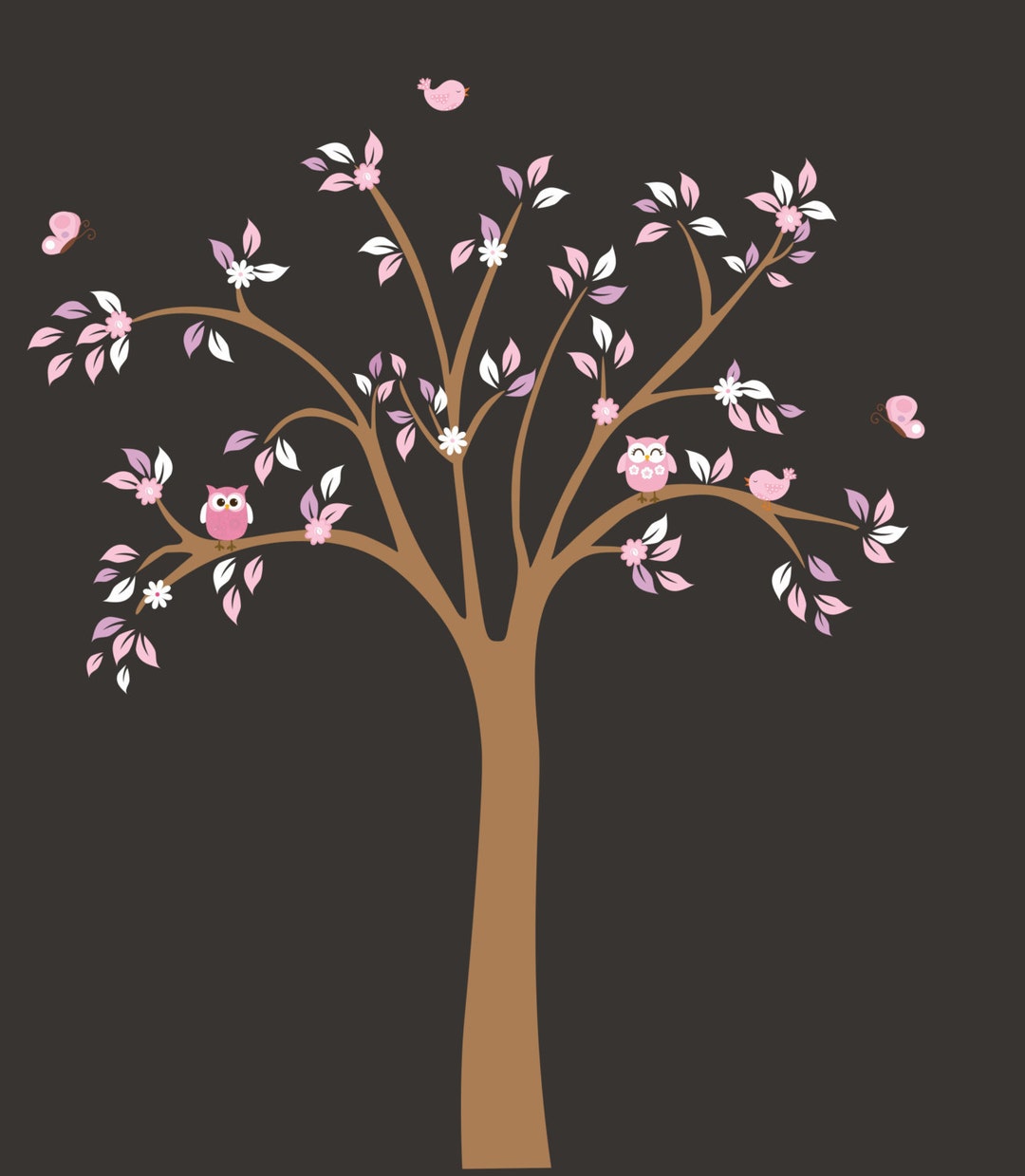 Brown Tree Decal Large Tree Sticker Brown Tree Sticker Wall Decals ...