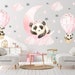 Panda Nursery Wall Decals Cute Panda Wall Decor Pink - Etsy