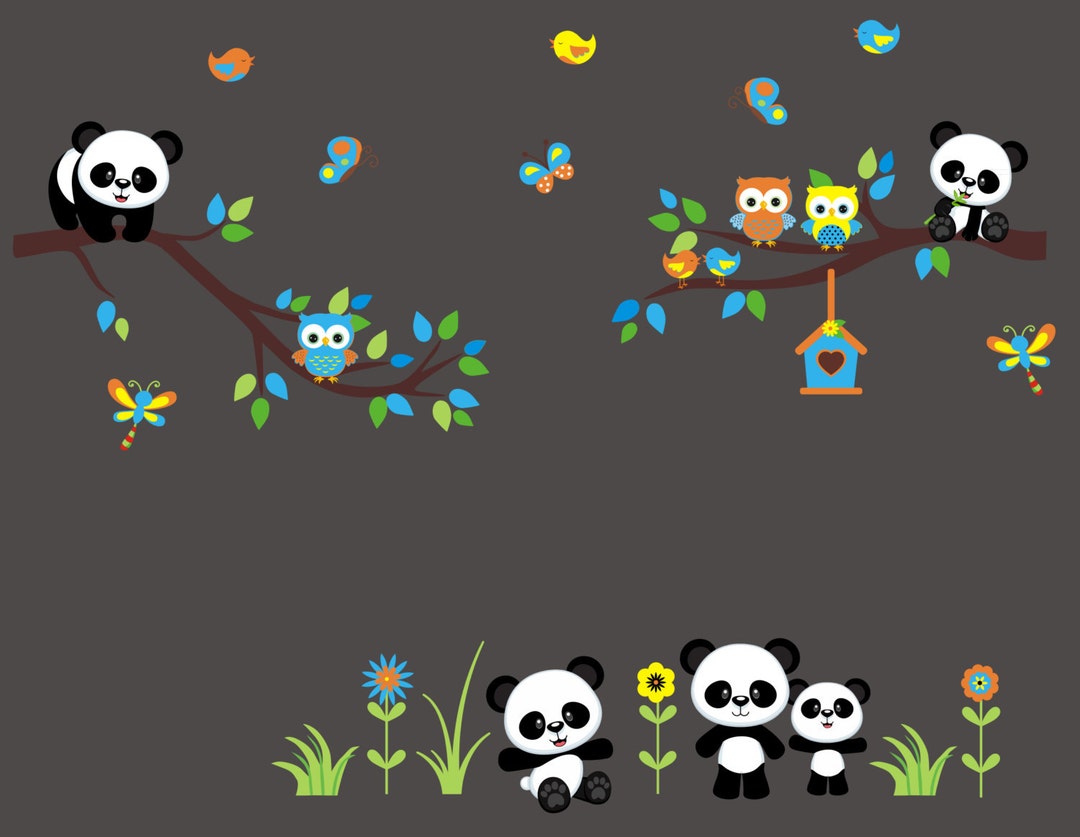 Panda Bear Decals Panda Bear Stickers Panda Bear Theme Panda Bear ...
