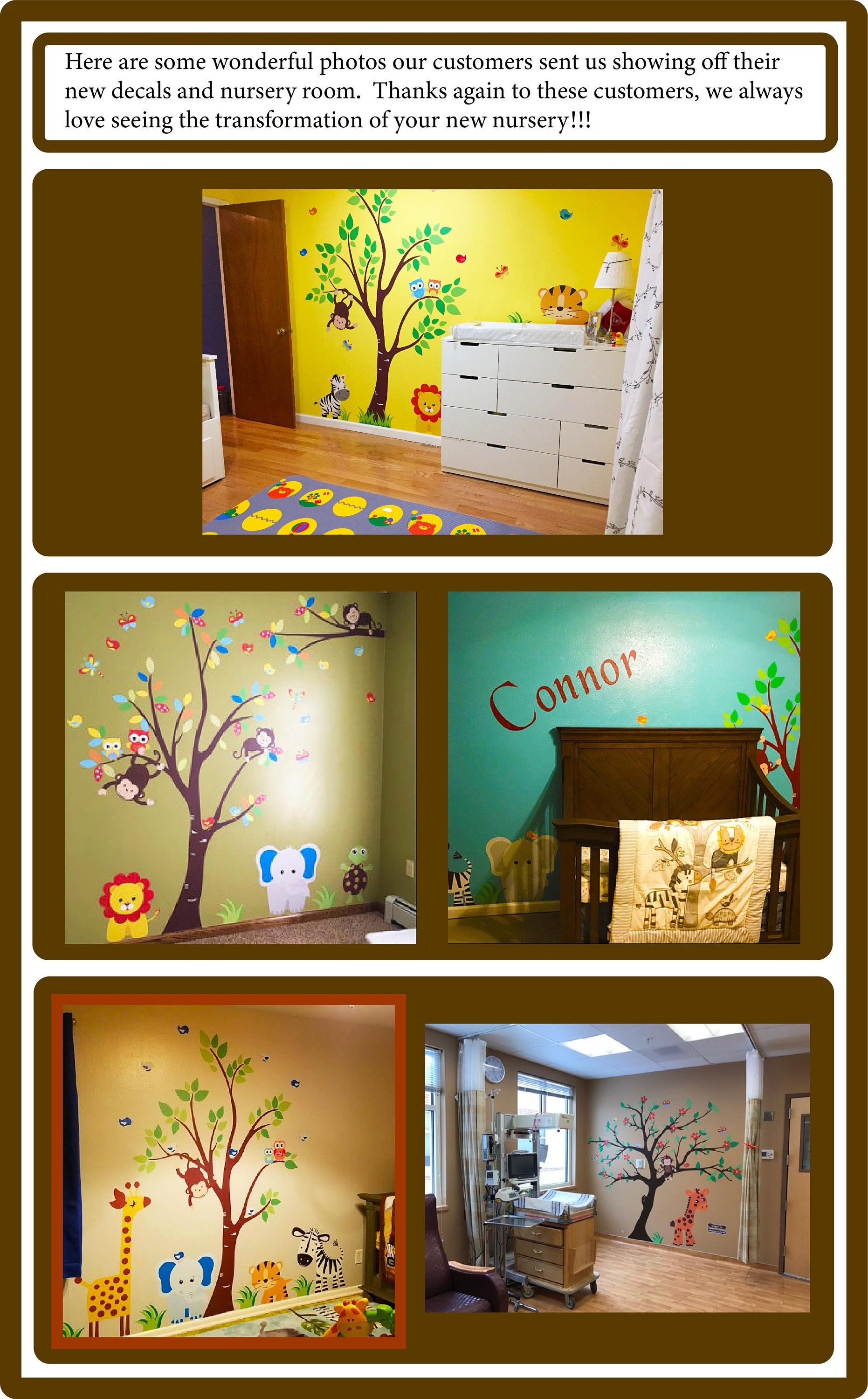 Gray Tree Decal Gray Tree Sticker Nursery Tree Decal | Etsy