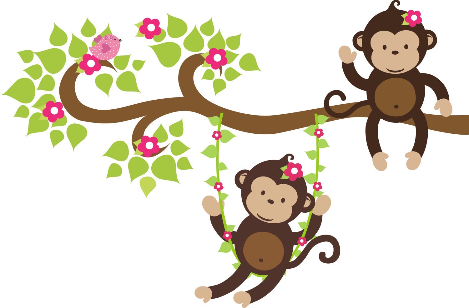 Large Monkey Decal Monkey Stickers Monkey Decor Monkey | Etsy