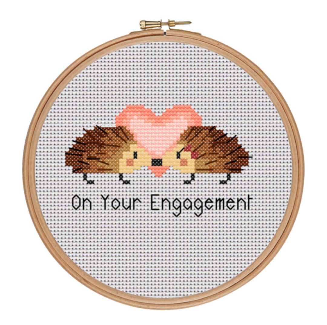 Cute Hedgehog Couple Engagement Cross Stitch Pattern - Etsy