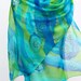 Long Blue Ocean Chiffon Silk Scarf Handpainted Sheer Azure - Etsy