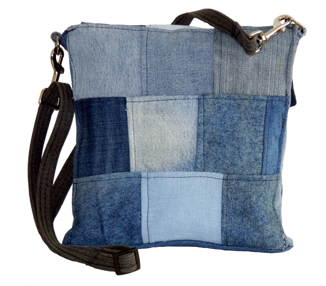 V Patchwork Denim Cross Body/over Shoulder 10 by 10in Bag - Etsy