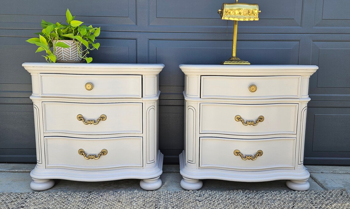 SOLD SOLDSOLD Light Colored Nightstand Set - Etsy