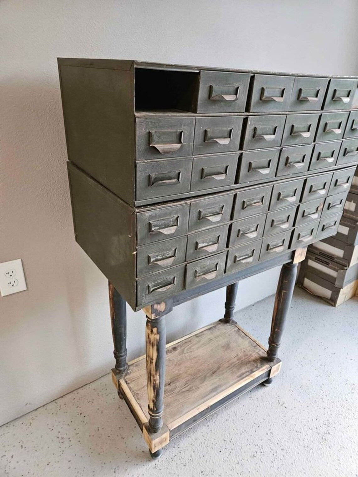 SOLD** SOLD** Soldvintage Drawer Steel Metal Storage Tool Parts Cabinet ...