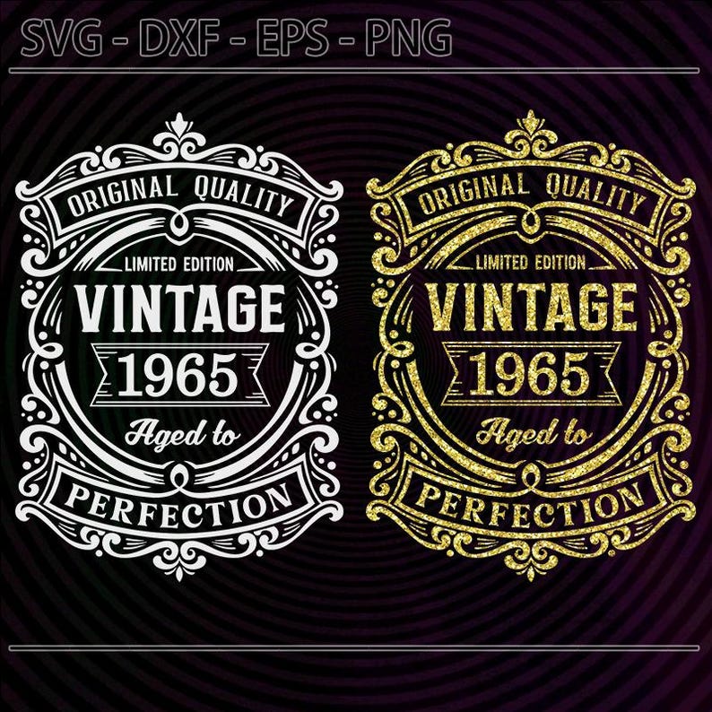 Vintage 1965 Birthday Design: Aged to Perfection, Gold & White (digital ...