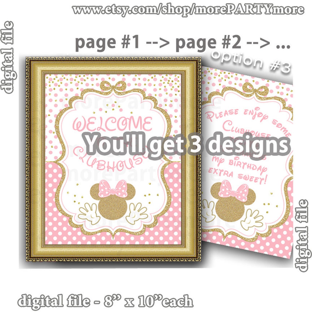 Minnie Mouse Sign, Pink and Gold Minnie Mouse Sign 8"x10", We've Got ...