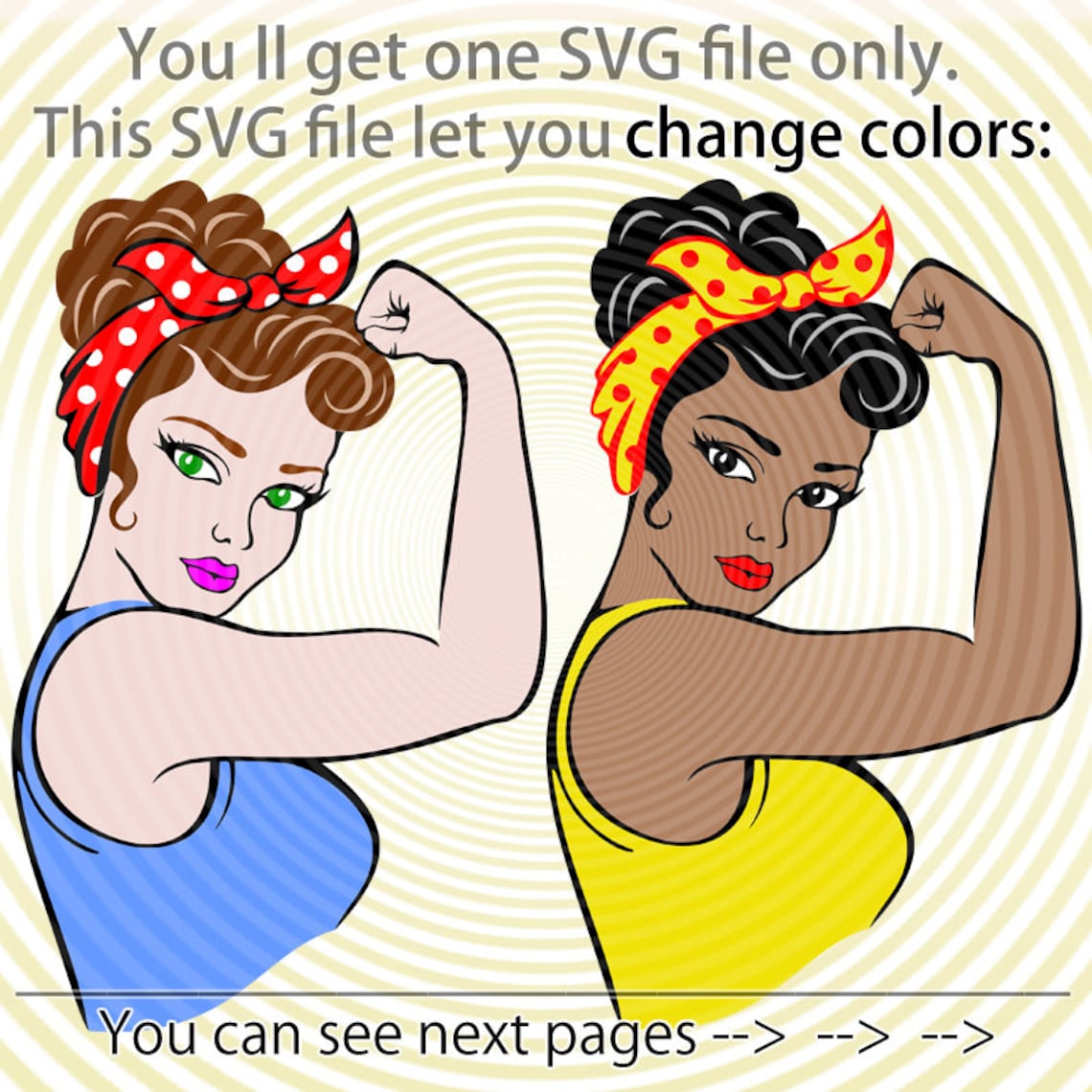 Girl Power SVG Cutting File for Silhouette Cricut Rosie SVG - Etsy