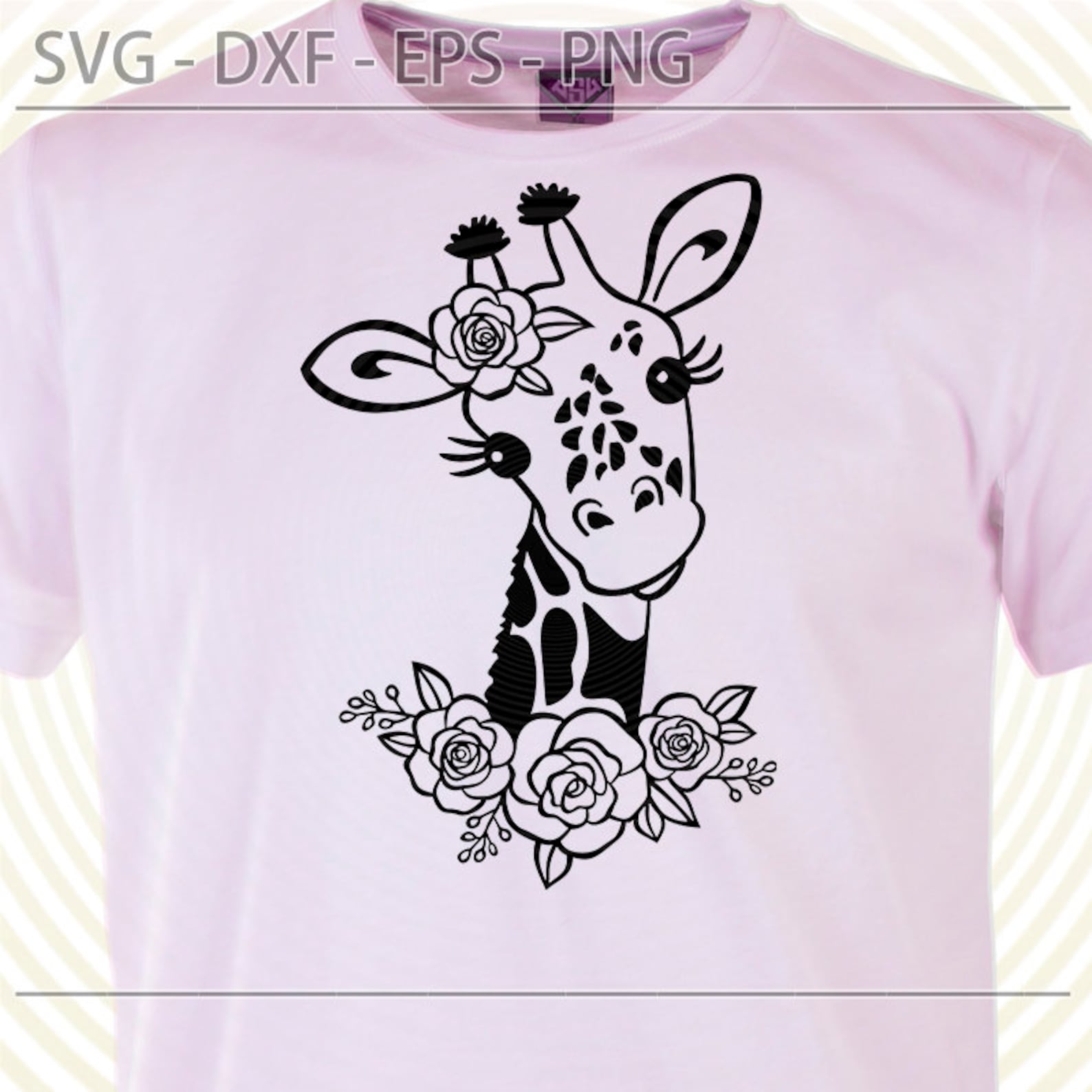 Giraffe Svg Giraffe Dxf Cute Giraffe With Floral Flowers - Etsy