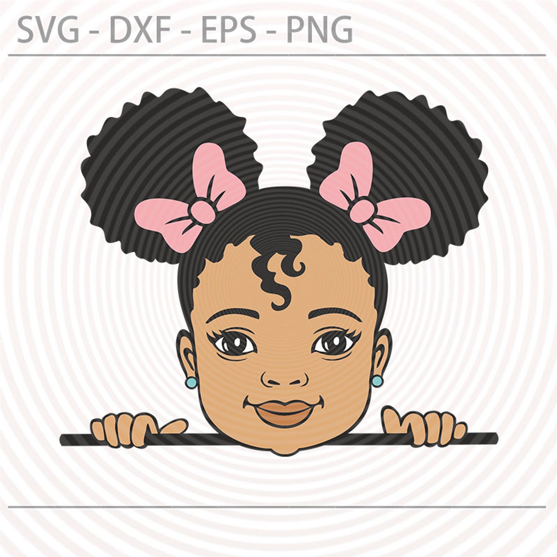 Peekaboo Girl Face Puff Afro Ponytails Svg Peek a Boo Svg - Etsy
