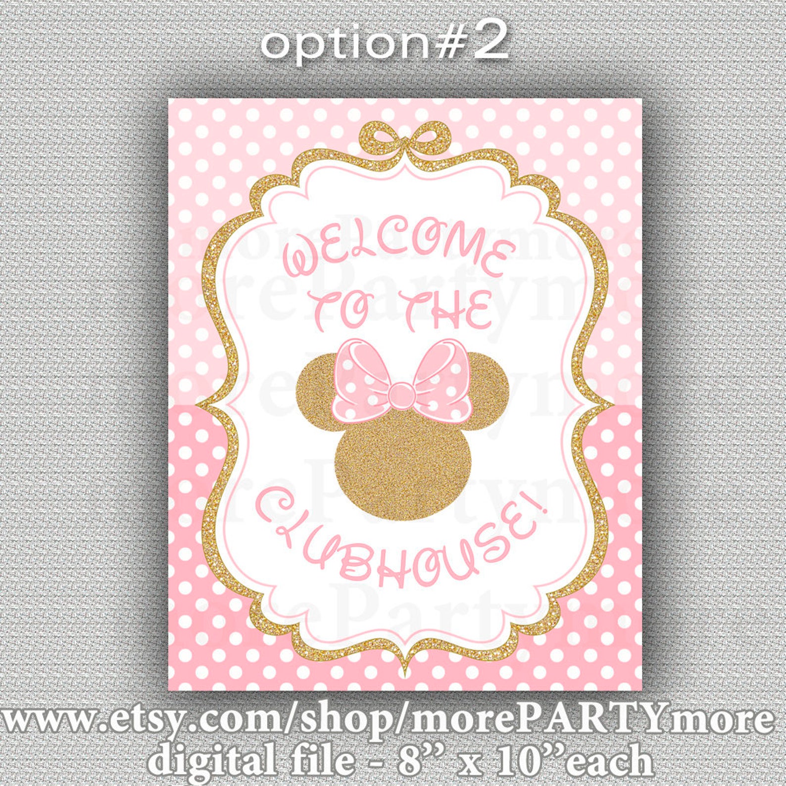 Pink and Gold Minnie Mouse Clubhouse Sign (digital Download) - Etsy