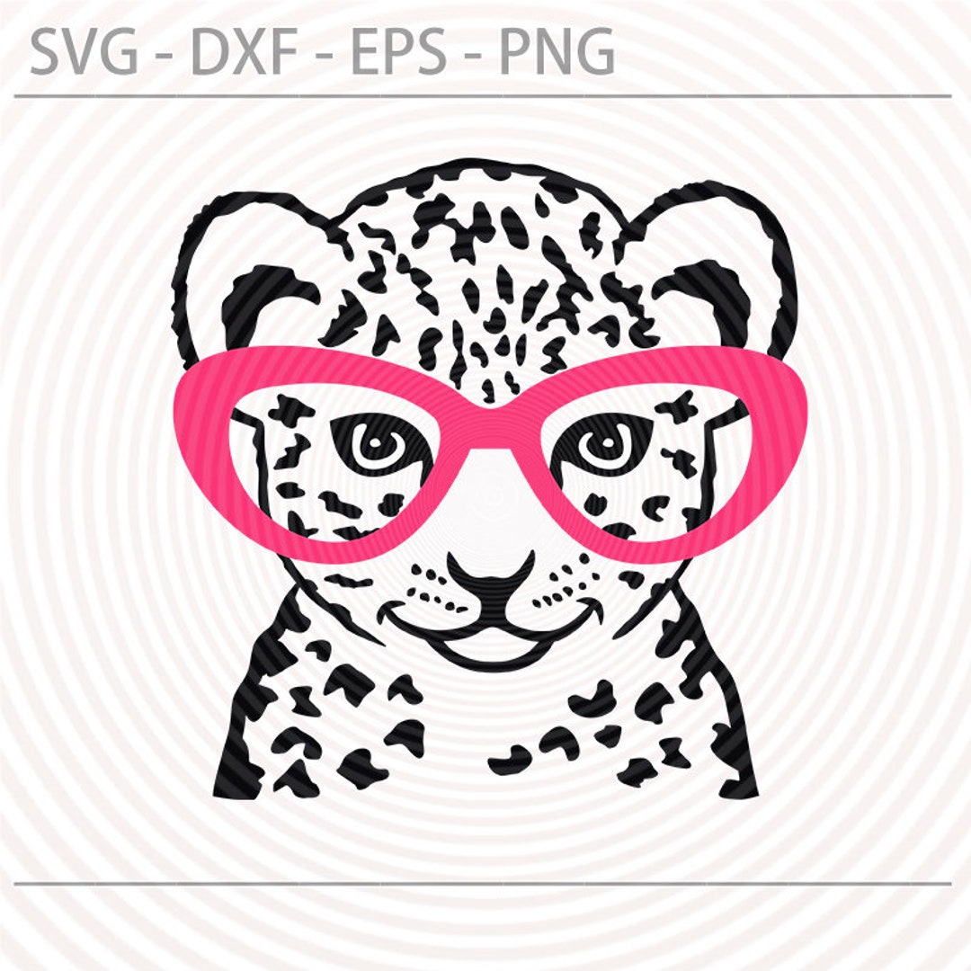 Cheetah Svg - Leopard Dxf - Cute Funny Cheetah Svg - Animals Glasses ...