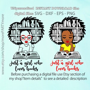 Book Girl Svg, Afro Lady Woman Library Svg, Black Girl Book Lover Svg ...