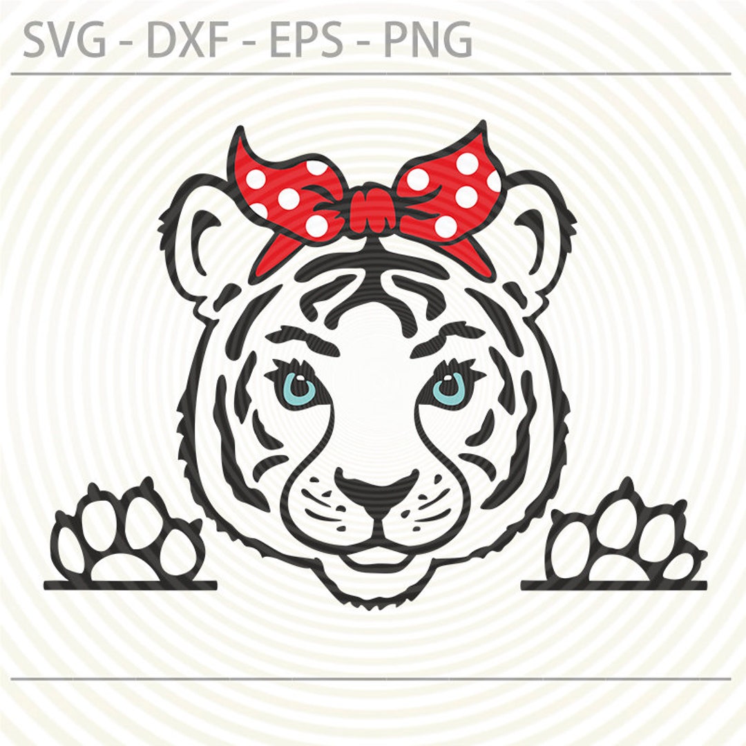 Tiger SVG, Tiger With Bandana Digital Cutting File, Funny Cute Tiger ...