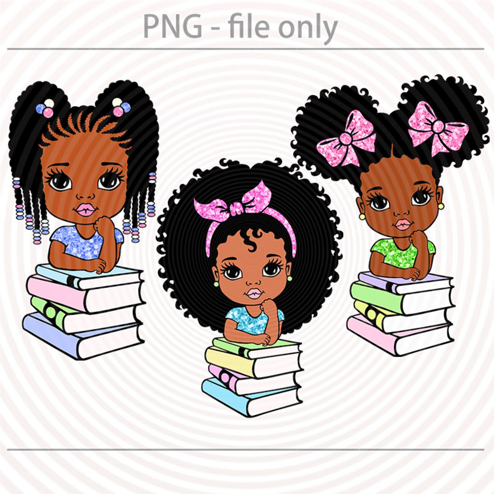 Afro Princess SVG Bundle, Black Girl Clipart, Back to School Cut Files ...