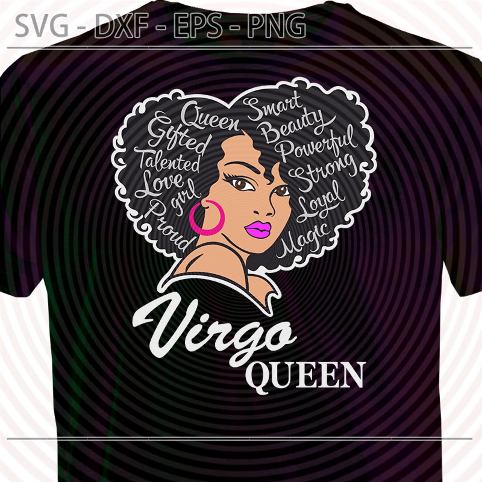 Virgo Afro Queen Zodiac SVG Black Girl Lady Woman Diva - Etsy