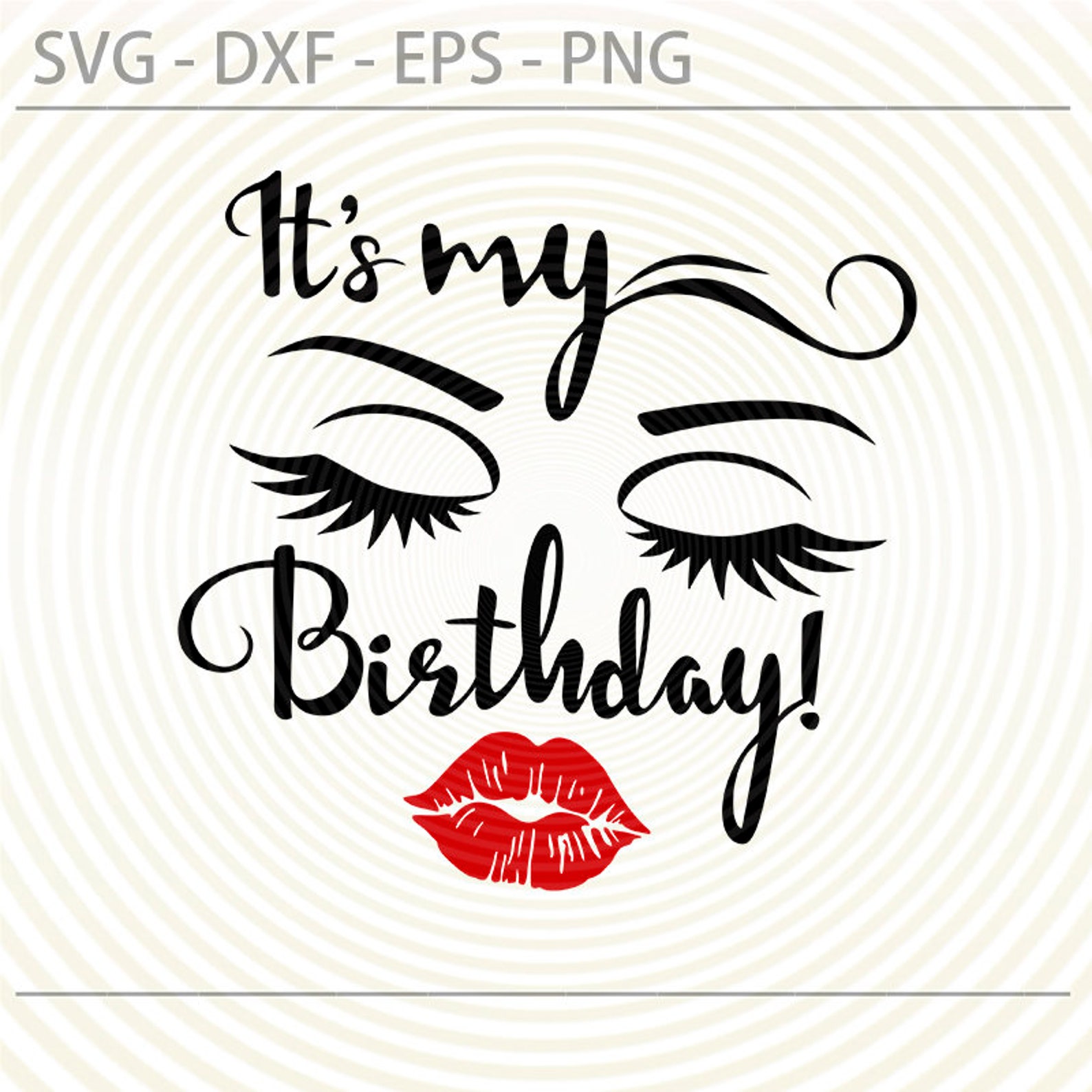 Birthday Woman Face SVG, Lips, Eyes, Lashes (digital File) - Etsy