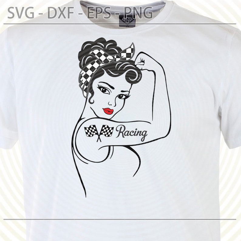 Racing Rosie the Riveter Girl Power SVG Cut File for Cricut - Etsy