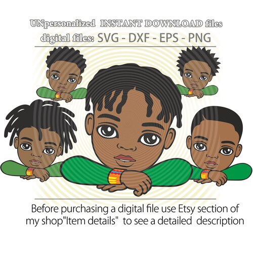 Peekaboo Boy Bundle Black Afro Boy Svg Cute Black African - Etsy
