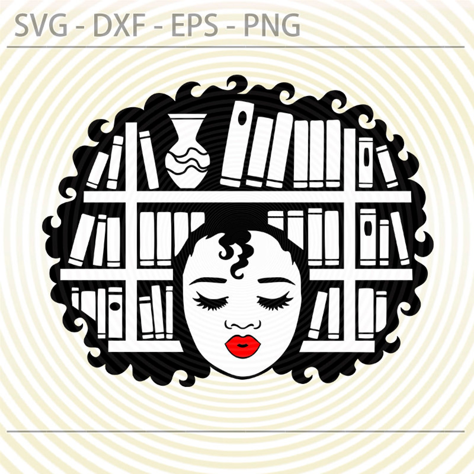 Afro Book Lover SVG: Black Woman Reading, Cut File - Etsy