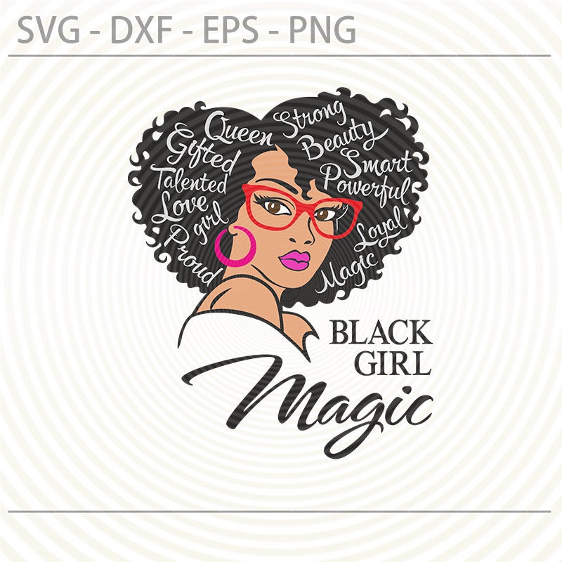 Afro Woman With Glasses Svg Etsy