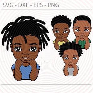 Peekaboo Boy Bundle, Black Afro Boy Svg, Cute Black African American ...