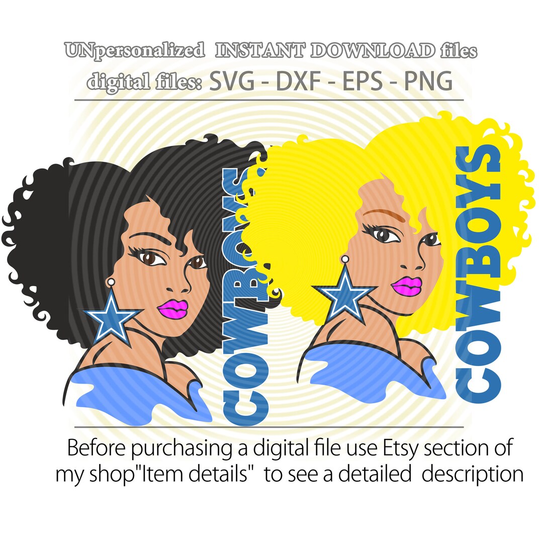 Black Woman Short Hair Svg, Cowboys Svg Png Dxf Eps, Afro Lady Woman ...