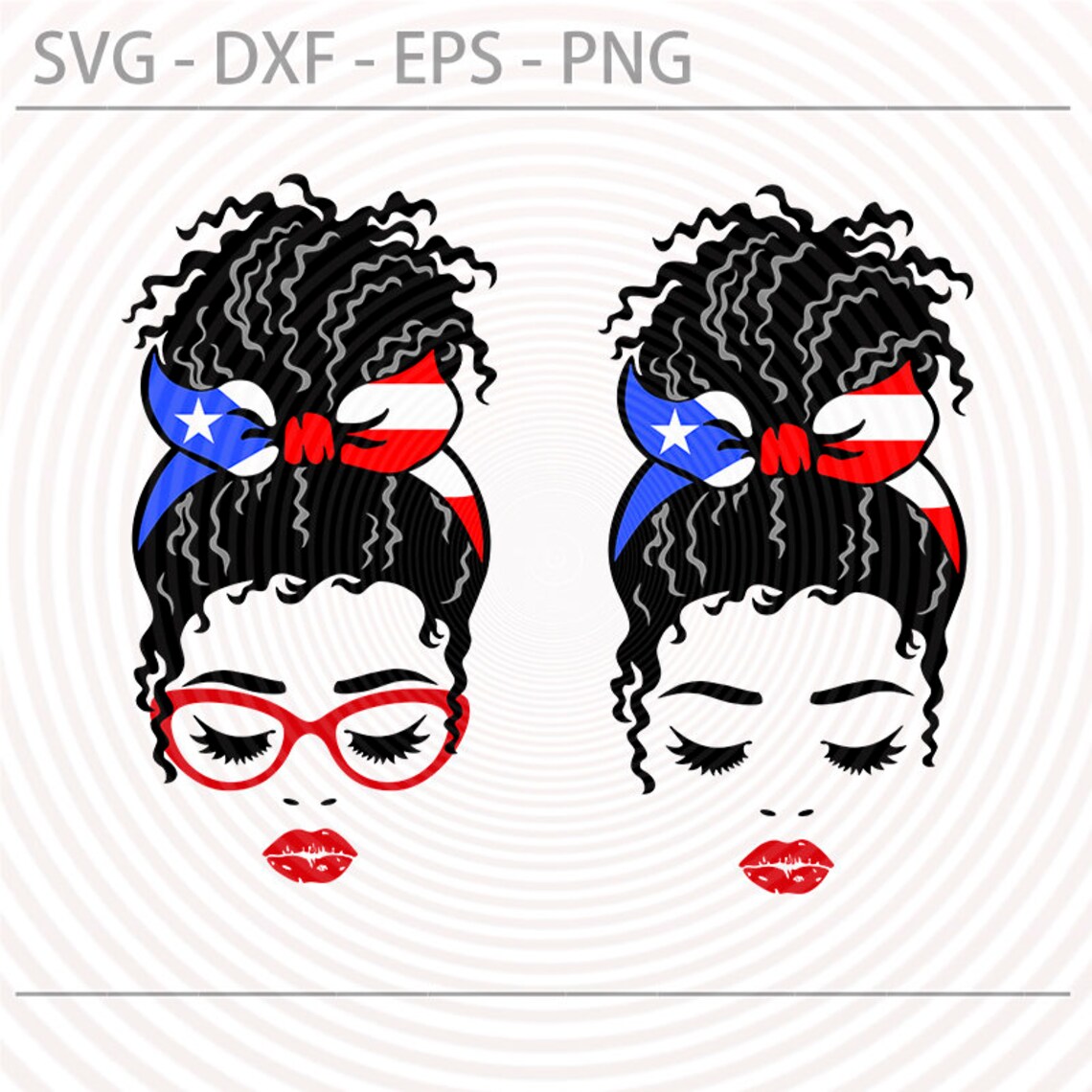 Puerto Rico Svg Puerto Rican Girl Lady Woman Face Curly Hair - Etsy