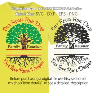 Family Reunion SVG, Our Roots Run Deep SVG, Tree Fist Power History ...