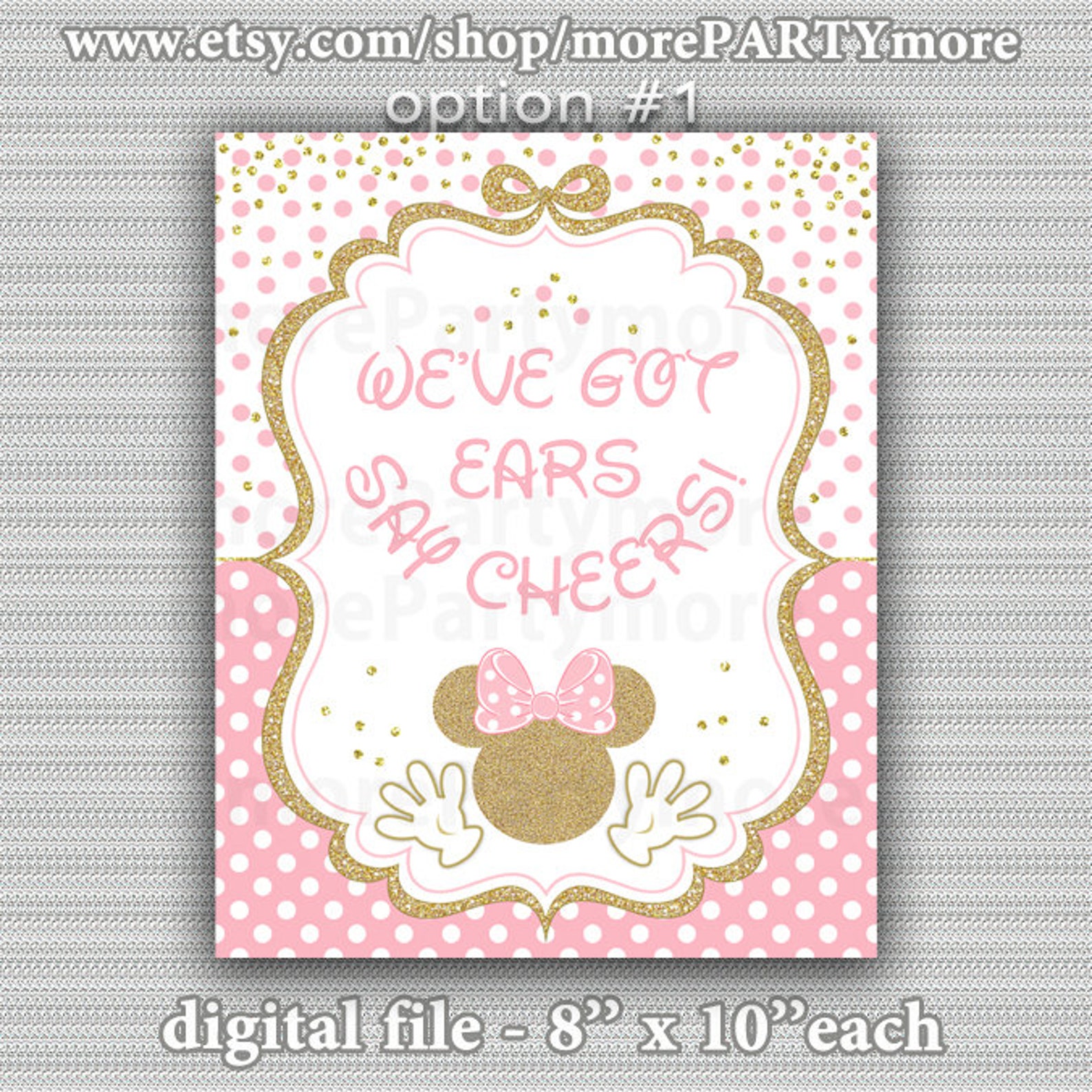 Minnie Mouse Sign Pink and Gold Minnie Mouse Sign | Etsy