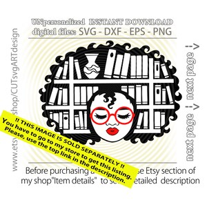 Book Girl Svg, Afro Lady Woman Library Svg, Black Girl Book Lover Svg ...