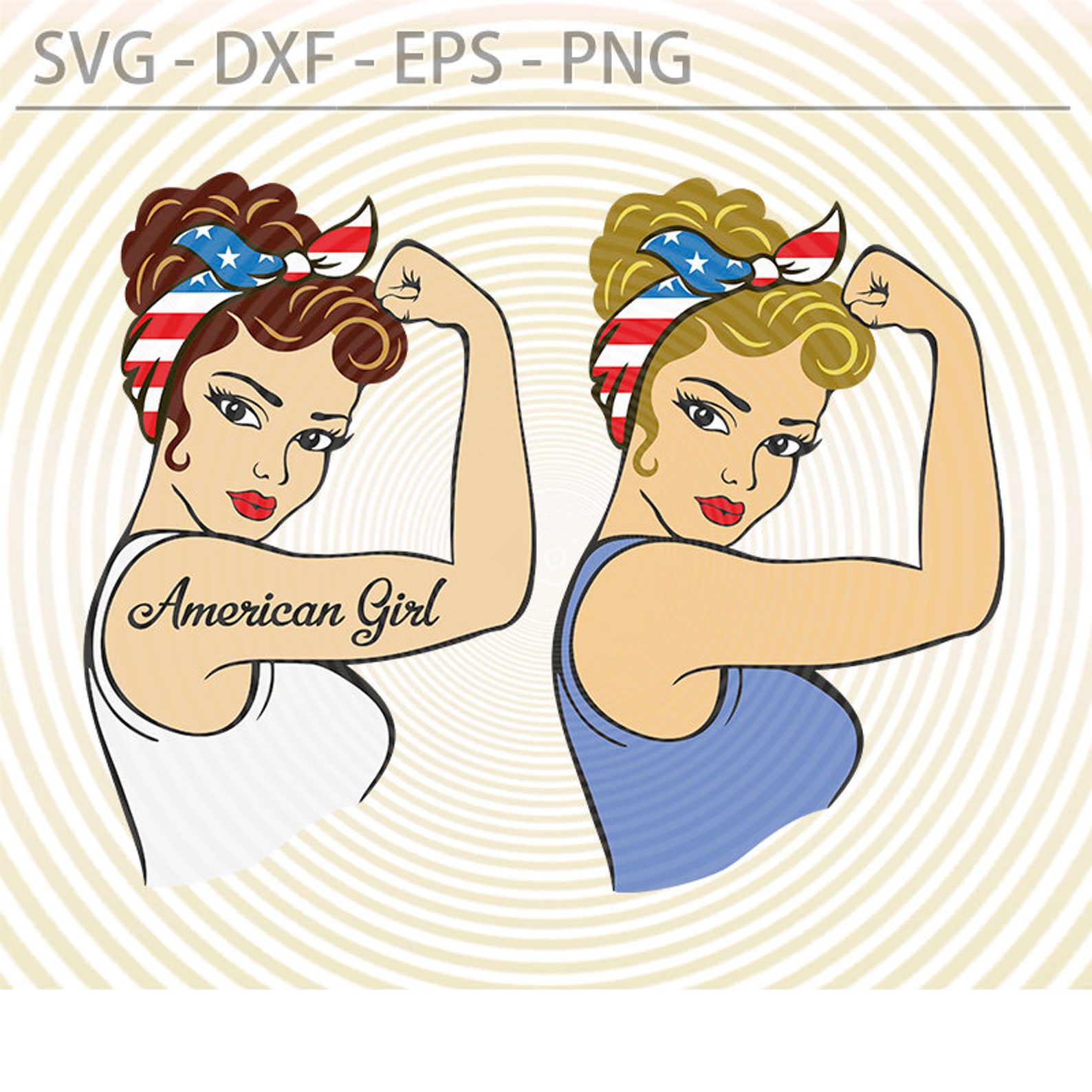 Rosie the Riveter American Flag Svg Patriotic Rosie Svg - Etsy