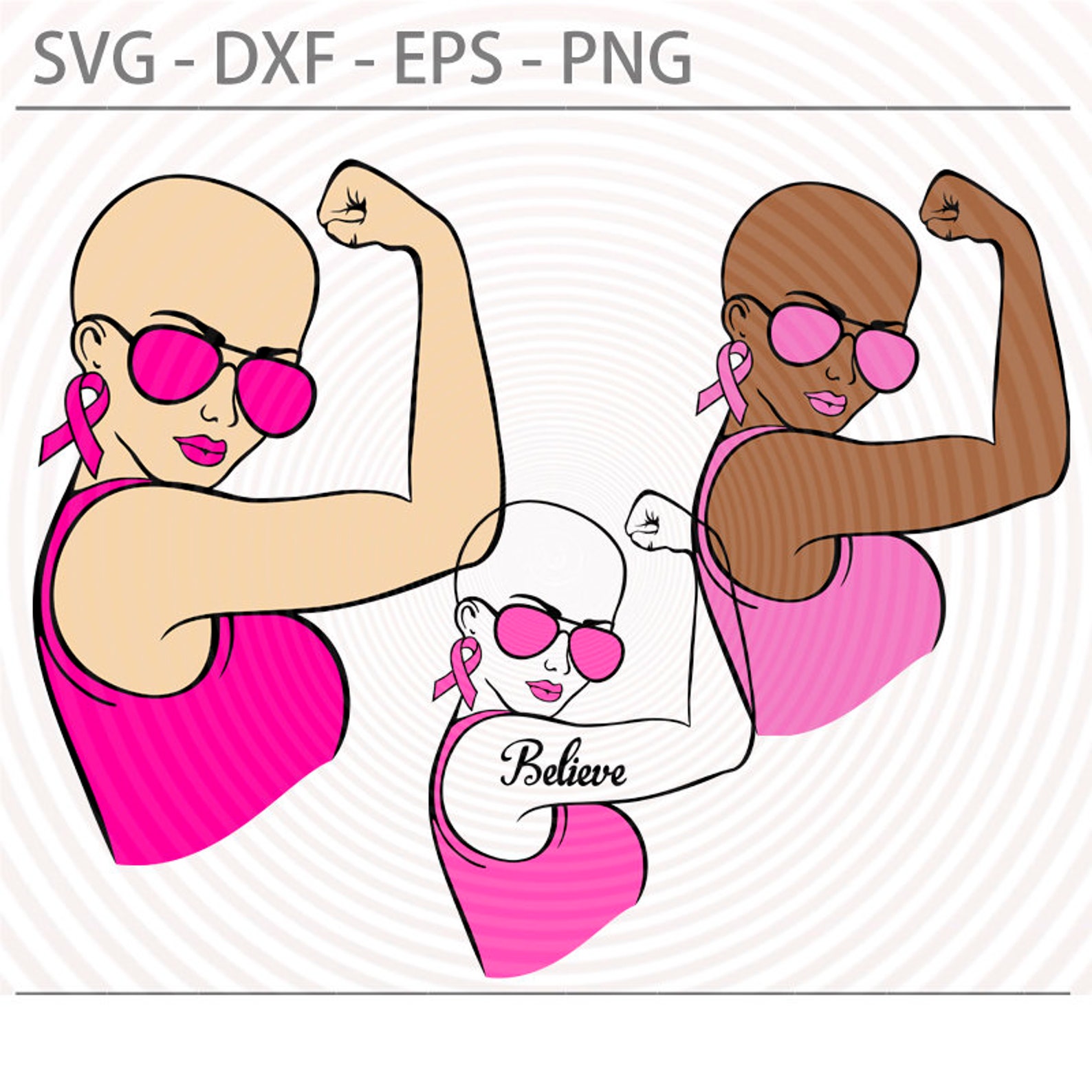 Bald Head Woman SVG Cancer Survivor SVG Rosie the Riveter - Etsy