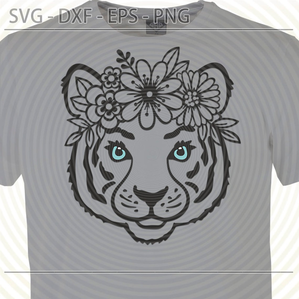 Tiger Svg Tiger Head With Floral Crown Svg Digital Cutting - Etsy